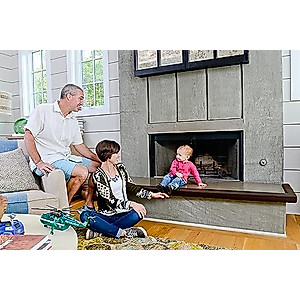 Cardinal Gates KEPK Large Hearth Pad Kit - Fireplace Baby Proofing - Adhesive Backed Fireplace Bumpers for Babies - 12.5 Feet of Padding with 3 Straight Pieces & 2 Corners - Made in The USA - Brown