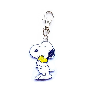 SNOOPY LOVES WOODSTOCK PEANUTS JEWELRY CHARM FOR ZIPPER PULL DOG CAT PET COLLAR PURSE LEASH DIY ETC