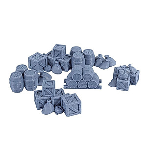 Port Ships Cargo Piles DND Terrain 28mm for Dungeons and Dragons, D&D, Pathfinder, Warhammer 40k, RPG, Miniatures, Age of Sigmar, Tabletop, D and D, Dungeons and Dragons Gifts