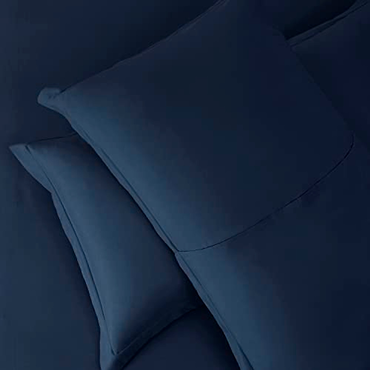 Hearth & Harbor Navy Blue Duvet Cover Queen Size - 3 Piece Queen Duvet Cover Set, Soft Double Brushed Queen Size Duvet Covers with Button Closure, 1 Duvet Cover 90x90 inches and 2 Pillow Shams