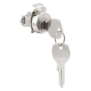 Prime-Line S 4710 Mailbox Lock – Replacement, Multipurpose Mailbox Lock for Several Brands – NA-14 Keyway, Opens Clockwise with 90º Rotation, Nickel Finish (1 Set)