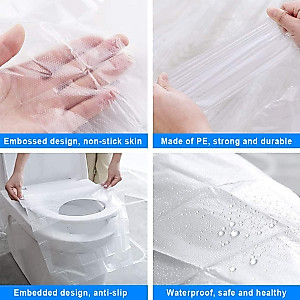 Luckyrao 50 PCS Travel Disposable Toilet Seat Cover Waterproof Portable WC Pad Toilet Mat For Baby Pregnant Mom,Independent Packing