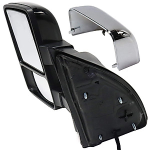 Kool Vue Driver Side Power Heated Towing Mirror for Ford F-250 F-350 Super Duty 2010-2016 Power Fold With Signal Light & Memory; Without Blind Spot Monitor Auto Extend with 2 Caps