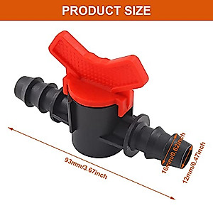 Moicstiy 6Pcs 1/2 Inch Drip Irrigation Switch Valve 16mm Ball Valve Shut-Off Switch Tubing Coupling Valve with Hose Barb for Agricultura Garden