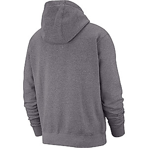 Nike Men's Sportswear Club Fleece Full Zip Hoodie, Fleece Zip-Up Hoodie Men, Charcoal Heather/Anthracite/White, L