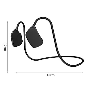 Bone Conduction Headphone Stereo Surround Not in-Ear Sport Earbuds Wireless Headset for Fitness Black B