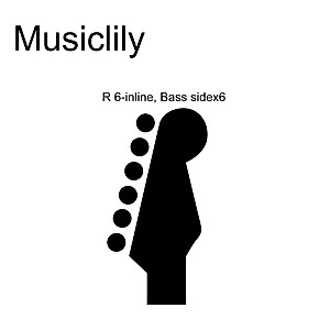 Musiclily Pro 6-in-line 15:1 Ratio 2-Pin Full Sealed Machine Heads Tuners Tuning Pegs Keys with Hex Button for SQ Strat Tele Style Electric Guitar, Black