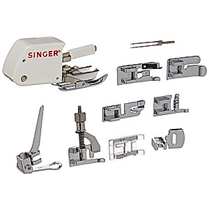 SINGER | Sewing Machine Accessory Kit, Including 9 Presser Feet, Twin Needle, and Case, Clear - Sewing Made Easy