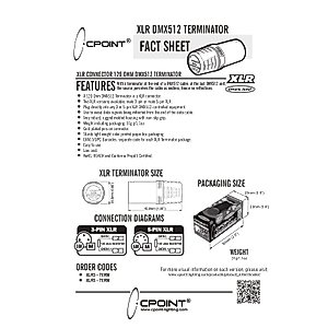 SIRS-E 2-Pack - CPoint DMXterminator XLR 3 Pin DMX Terminator 120 Ohm XLR3-TERM