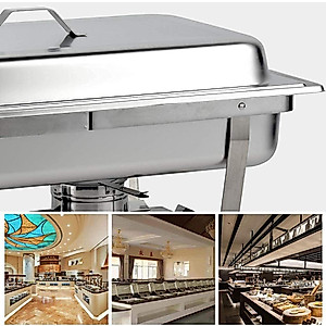 UZOURI Food Warmer, Chafing Dish 9L Stainless Steel Chafing Dish Set Buffet Catering Warmer Set, Rectangle Chafing Dish for Party