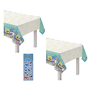 Spongebob Birthday Party Supplies Bundle Pack Includes Paper Table Covers - 2 Pack
