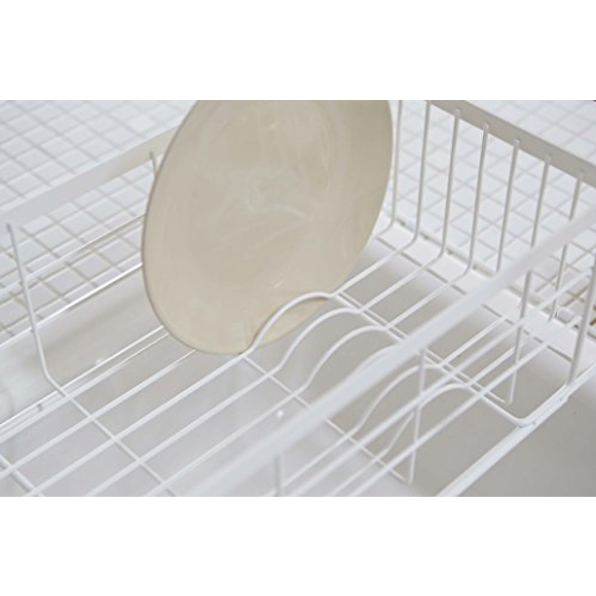 YAMAZAKI home 3108 Sink Dish Drainer Rack-Expandable Kitchen Drying Organizer Holder, One Size, White