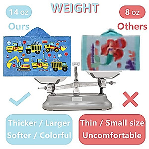 LOBETOAED Kids Hooded Beach Bath Towel,Baby Surf Poncho Toddlers Soft Real Cotton Wrap Changing Robe for Boy Girl Shower/Beach/Pool Child Cover ups 50"x30" Large Towel Wrap,Engineering Vehicle Pattern