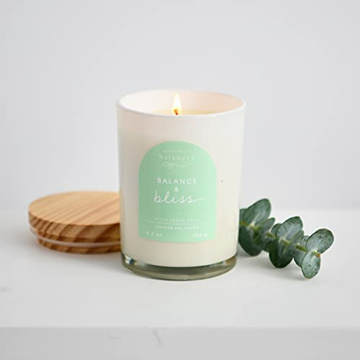 Beautifully Balanced Scented Lidded Glass Soy Candle, Balance + Bliss, 9.3 oz.