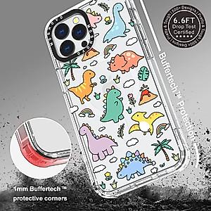 MOSNOVO Case for iPhone 13 Pro Max, [Compatible with Magsafe] [Buffertech 6.6ft Military-Grade Drop Protection] [Anti Peel Off Tech] Clear Phone Case Design - Dinosaur Land