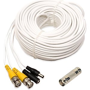 Q-See QS100B | UL Rated E475392 Video & Power Cable | Extend Your Original Camera Cable | Prevent Video Loss & Interference | 100 ft BNC Male Cable with 2 Female Connectors