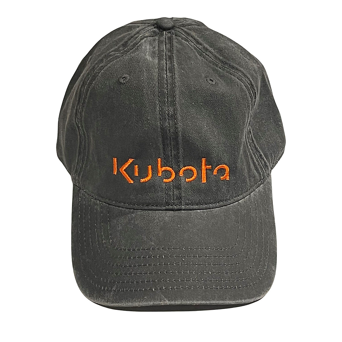 NanoHawk Kubota Tractor Hat Orange/Cap 2071 Adjustable - Quality Embroidered, Stonewashed Grey