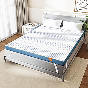 Maxzzz Queen Size 4 Inch Firm Memory Foam Mattress Topper, Gel Infused Bed Topper with High Density Extra Firm Foam-Relieve Back Pain, Mattress Pad with Removable Cover