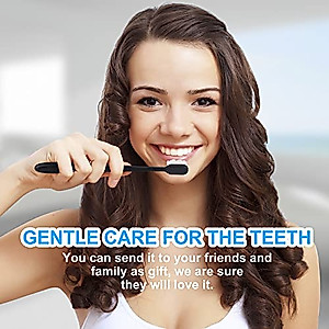 Besfony 4 Pack Extra Soft Toothbrush with 20000 Soft Bristles for Sensitive Gums, Manual Ultra Soft Nano Toothbrushes for Protect Fragile Gums, Perfect for Kids & Adults(Black/White)