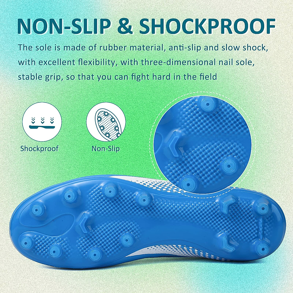 Soccer Cleats Mens Football Cleats Women Tacos de Futbol para Hombre Soccer Shoes for Big Boy Tacos de Futbol Zapatos de Futbol para Hombres Outdoor Soccer Shoes High Top Football Boots AG/FG