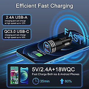 Android Car Charger Fast Charging USB C Wall Charger Block for Samsung Galaxy Z Flip 4,Z Fold 4,A23,A54,S21,S22,S20,A53,A14,A13,A03s;Google Pixel 7Pro,6a,6Pro,5a;Phone Charger C Type 6FT Charger Cable