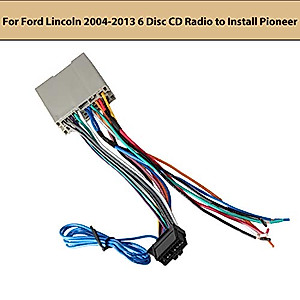 RED WOLF Car Stereo Pionner Wire Harness Adapter Connector Compatible with Ford F150 Escape Focus 2004-2013, Lincoln 2006-2010 Town Car for Pionner Radio CD Player Receiver Amplifier/SWC Cable Plug