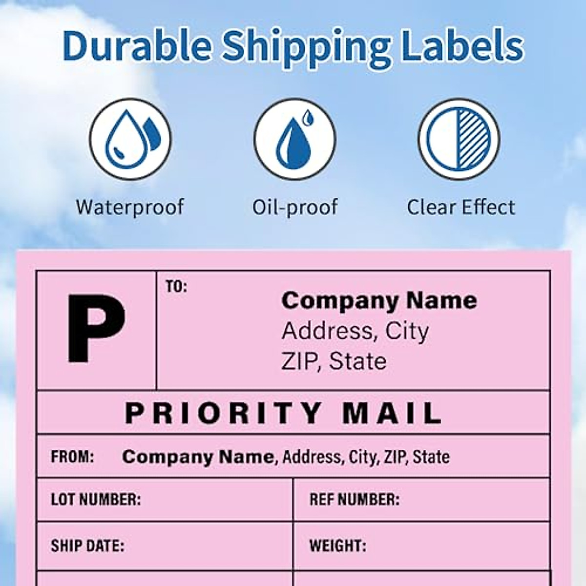 LabelCreate Thermal Label Printer Paper - 500 PCS, 4"x6" Fan-Fold Label Shipping Supplies Labels, Permanent Adhesive Thermal Labels for Small Business Supplies, Pink