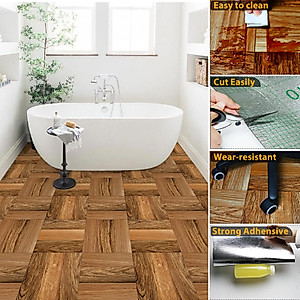 WIFEA Vinyl Flooring Roll, Vinyl Plank Flooring 23.6"x 118"/19 Sq.Ft, Unique Oak Texture Wear and Water Resistant Vinyl Flooring, 1.5mm Thickened Peel and Stick Floor Tiles for Any Room, Yellow