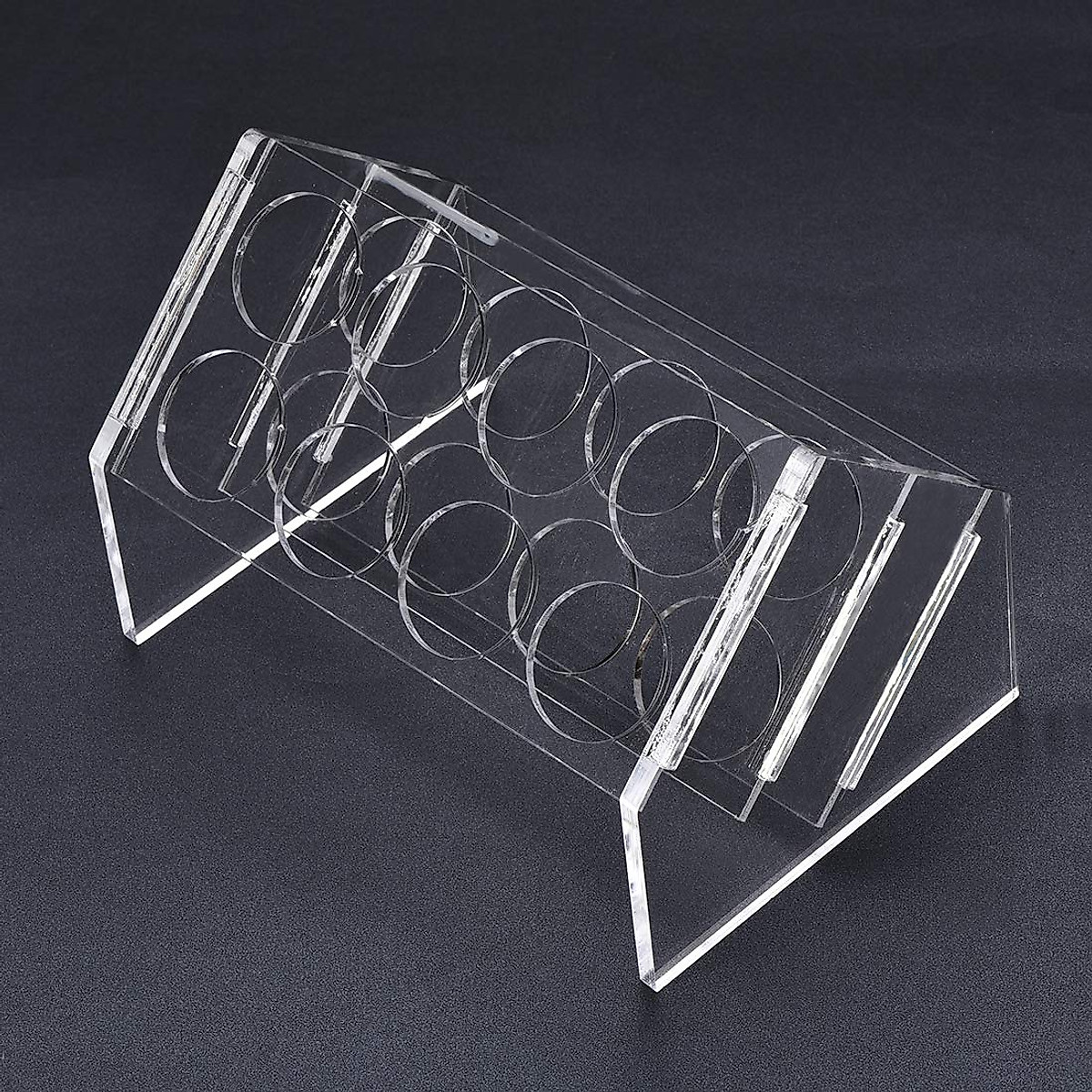 uxcell Slant Rack Acrylic Test Tube Holder 8 Wells for 50ml Centrifuge Tubes Clear