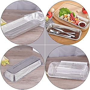 DOITOOL Dishwasher Cutlery Basket Dishwasher Silverware Basket Stainless Steel Cutlery Flatware Organizer Tray Spoon Fork Basket Kitchen Utensil Holder for Home Dishwasher Silverware Tray