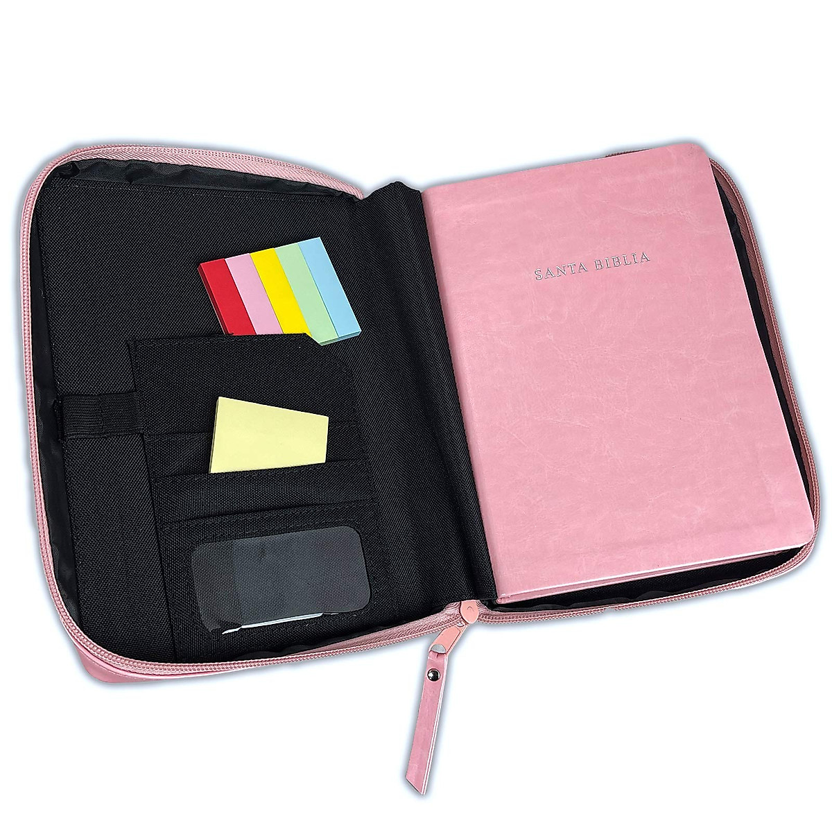 Biblia Letra Grande para Mujer con Cierre y Forro Organizador RV 1960 rosado con indice - My Organizer Bible