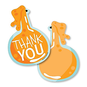 Big Dot of Happiness Scientist Lab - Shaped Thank You Cards - Baby Shower or Birthday Party Thank You Note Cards with Envelopes - Set of 12