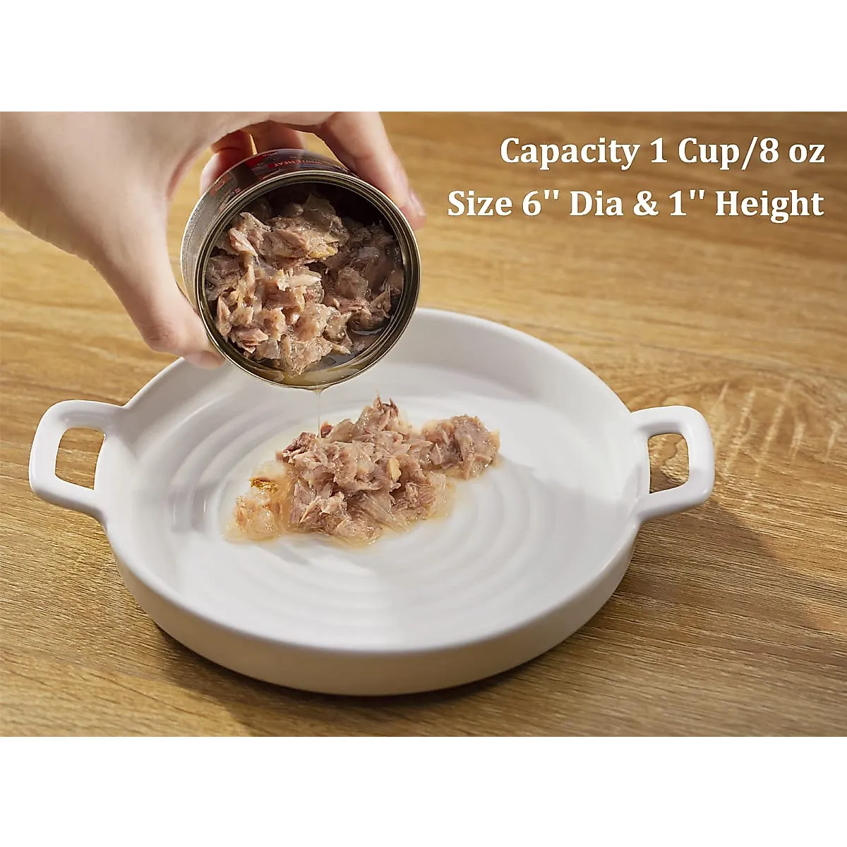 Lakerwin Ceramic Cat Bowl, Whisker Fatigue Relief Cat Food Dish, Shallow Wide Pet Feeding Plate for Cat, Kitten and Kitty, Short Legged Munchkin Cat, Pink & White