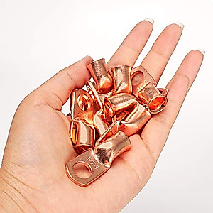 Heavy Duty Copper Wire Lugs Battery Cable Ends Eyelets Ring Terminal Connectors 2x3/8 12Pcs