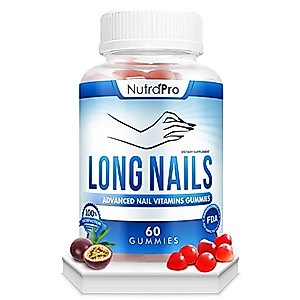 NutraPro Nail Growth Vitamins for Stronger Nail - No More Chipped Nails.Nail Strengthener and Growth Supplement Gummies – Grow Strong Long Nails with Biotin and Collagen Gummies.