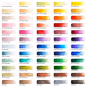 ARTEZA Watercolor Paint, Set of 60 Colors/Tubes (12 ml/0.4 US fl oz) W/ Storage Box, Rich Pigments, Vibrant, Non Toxic , for The Artist, Hobby Painters, Ideal for Watercolor Techniques
