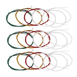 Colorful Classical Guitar Strings 3 full sets Clear Nylon for E-1st B-2nd G-3rd and Nylon Core Colorful Coated Copper Alloy Wound for D-4th A-5th E-6th