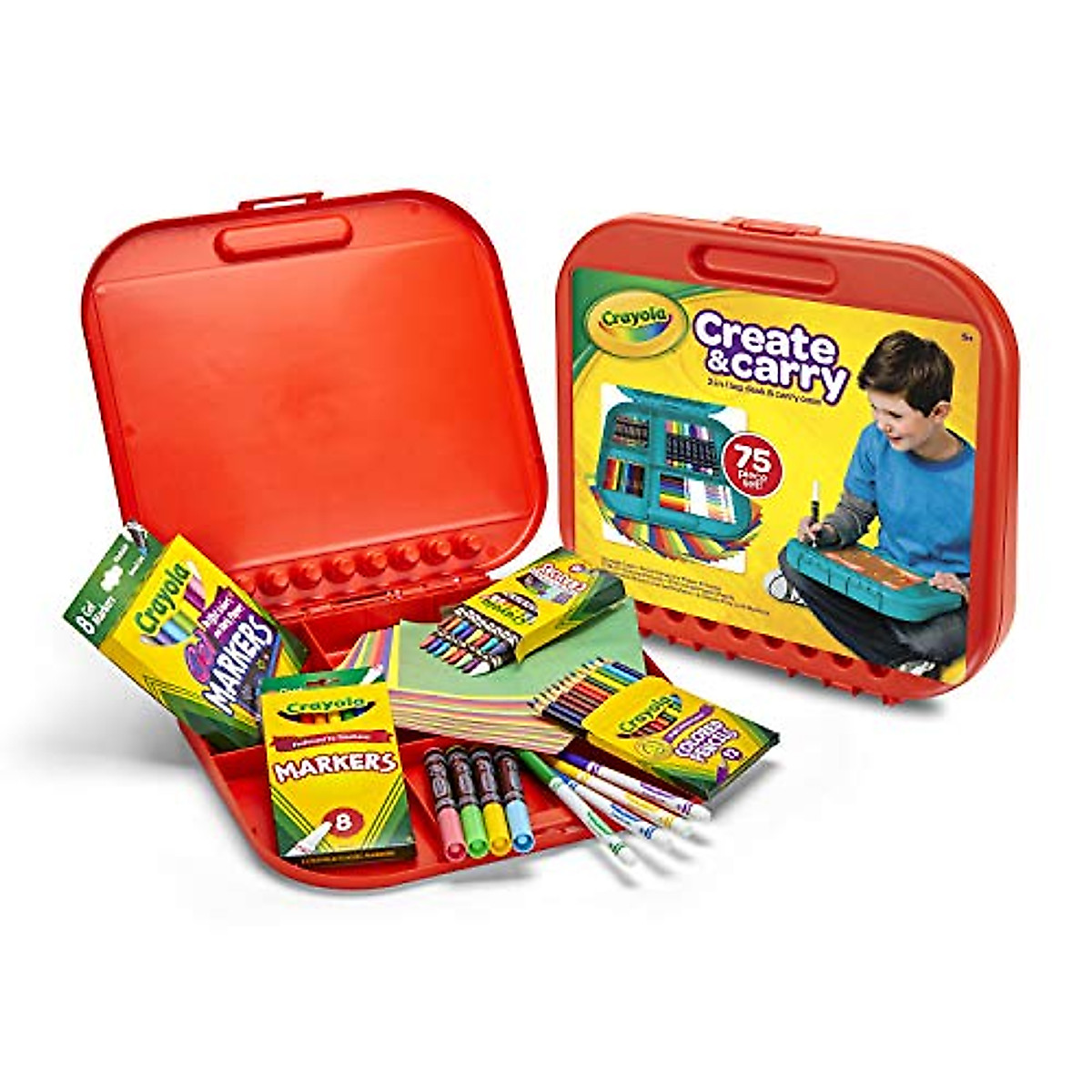 Crayola Create 'N Carry Art Set, 75 Pieces, Art Gift for Kids, Ages 5 & Up