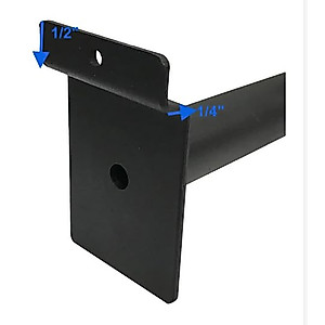 MH GLOBAL 6" Black Slatwall Pipe Straight Faceout Hook Shelf Support Pipe Line Rack - Pack of 6