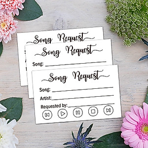 TENTADO 50 Song Request Cards for Wedding DJ, Prom, Party, Response Card, Plain RSVP kit for Wedding, Baby Bridal Shower, Birthday, Invitations, 3.5 X 2 inches