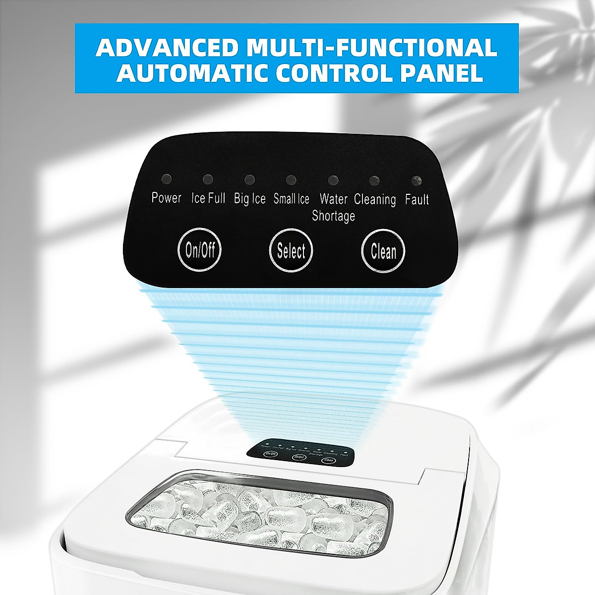 Countertop Ice Maker, 9 Cubes Ice Machine Ready in 6 Mins, 26Lbs/24H, Self-Cleaning Ice Machine with Ice Scoop and Baseket 3 Size of Bullet Ice Optional for Home Kitchen Office Bar Party