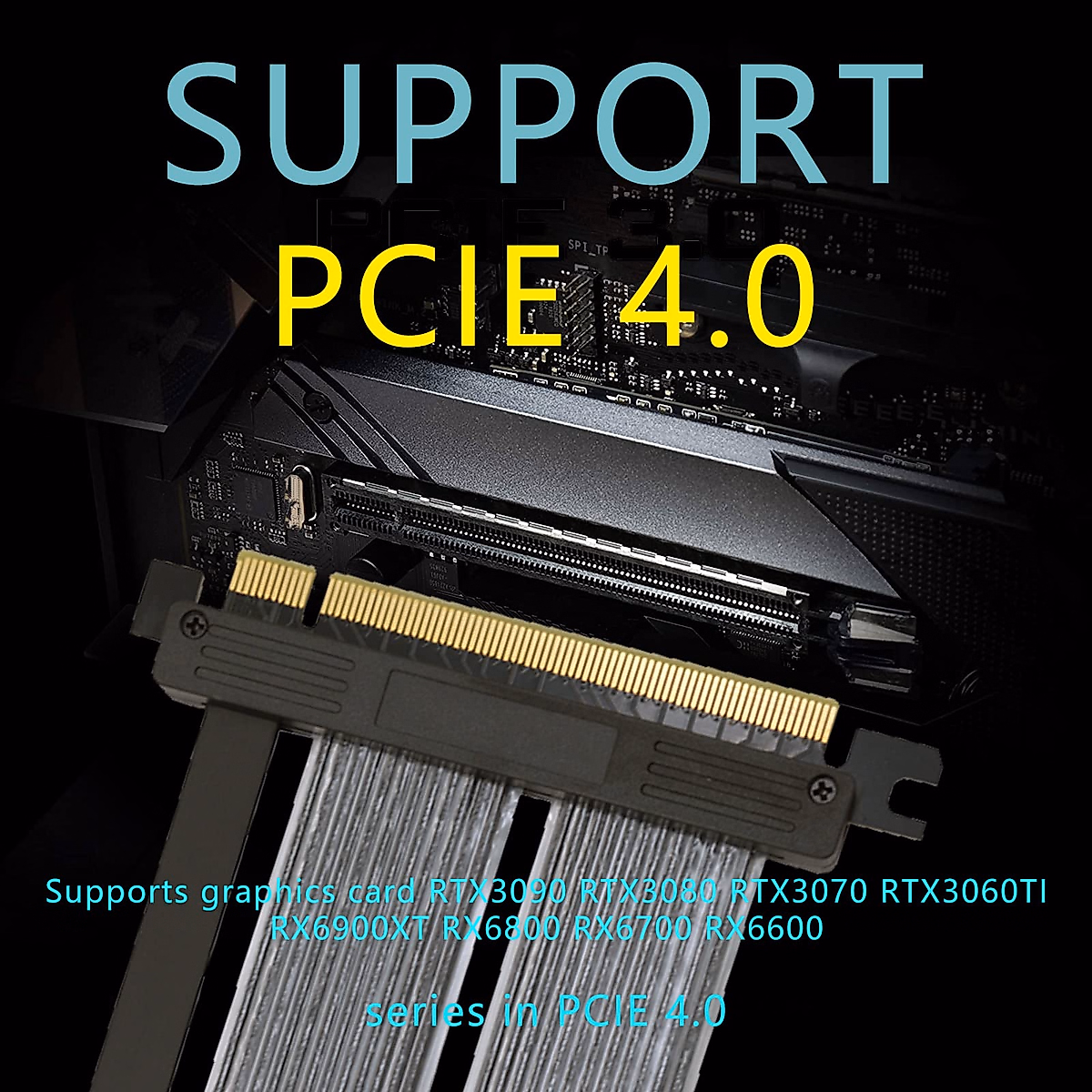 Eagolloar PCIE 3.0 x16 Extender Riser Cable,High Speed Flexible Right Angle PCI-E Port GPU Graphic Card Extension Cable-250mm