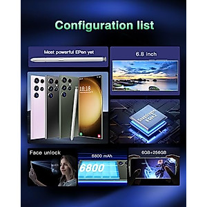 viqee S23U Cell Phone 5G Unlocked Phone,Smartphone with Tool Pen, Android 13.0 Cell Phone 6GB+256GB Full Netcom Support Dual SIM Dual Standby(Purple)