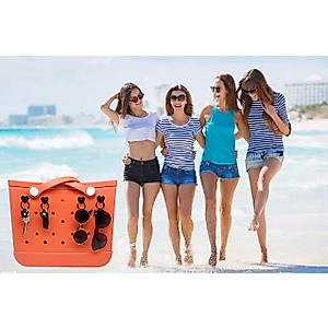 Heyshapeing 4Pcs Hooks Accessories for Bogg Bag, Charms Key Holder for Bogg Bag Hooks Boggbag Charms Insert Keychain Holder Organize Valuables for Beach Bag