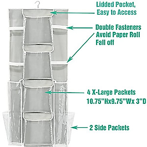 Simple Houseware Double-Sided Hanging Gift Wrap Organizer Storage Pockets, (Set of 1)