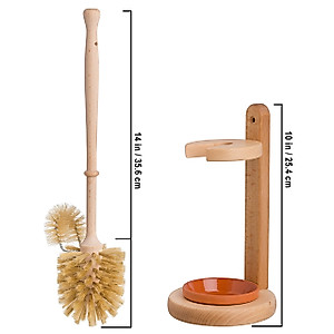 Redecker Natural Pig Bristle Toilet-Brush with Untreated Beechwood Handle, 14-1/2-Inches