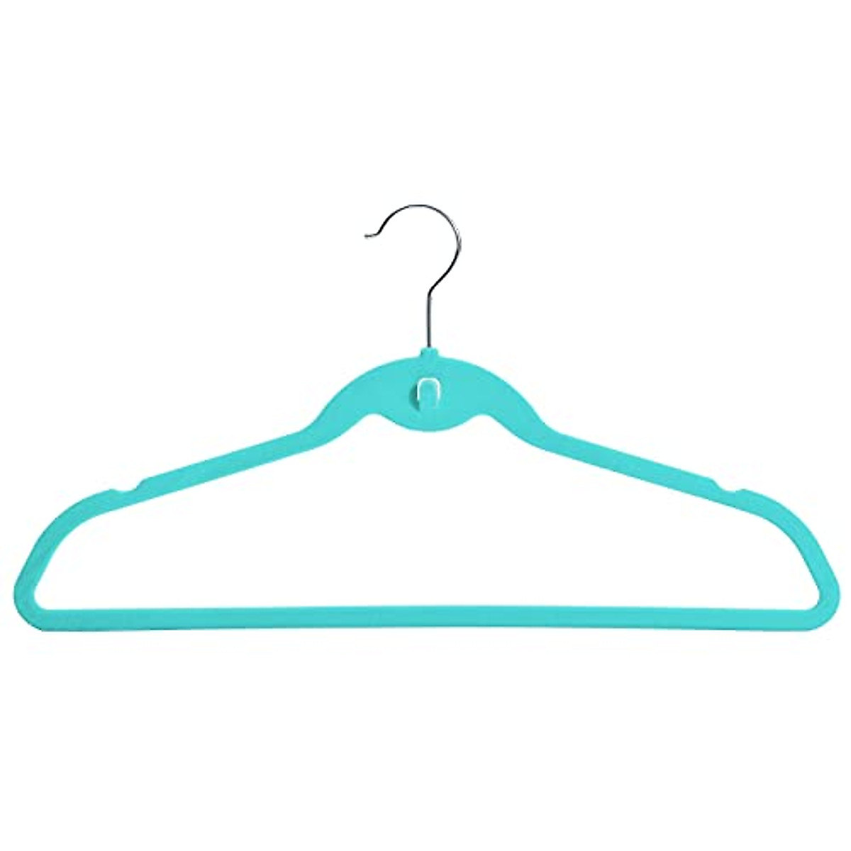 50 Pack Non Slip Velvet Clothes Hangers with Cascading Hooks Space Saving for Kids, Teens, and Adult's Shirts, Coats, Pants, Suits, and Dresses (Teal, 17.5 Inches)
