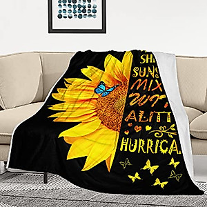 Sunflower Blanket Beautiful Sunflowers Throw Blanket Soft Flannel Lightweight Blanket Gifts for Kids Adults 50"x40"