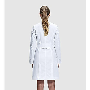 Dr. James Women’s Lab Coat, Tailored Fit, Fold Back Cuff, White, 35 inch Length (4)