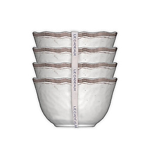 Le Cadeaux Set of 4 Desert Bowls Rustica White, 5 inches